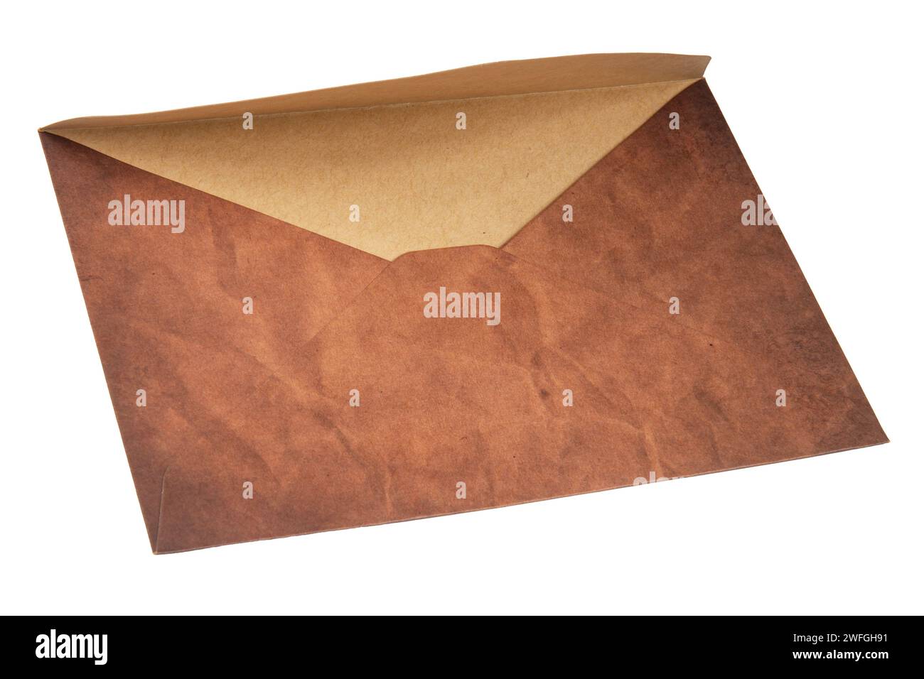 Craft brown paper envelope for mail isolated on the white background ...