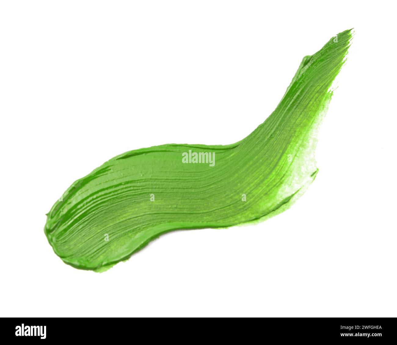 Abstract brushstroke of green paint isolated on white Stock Photo - Alamy