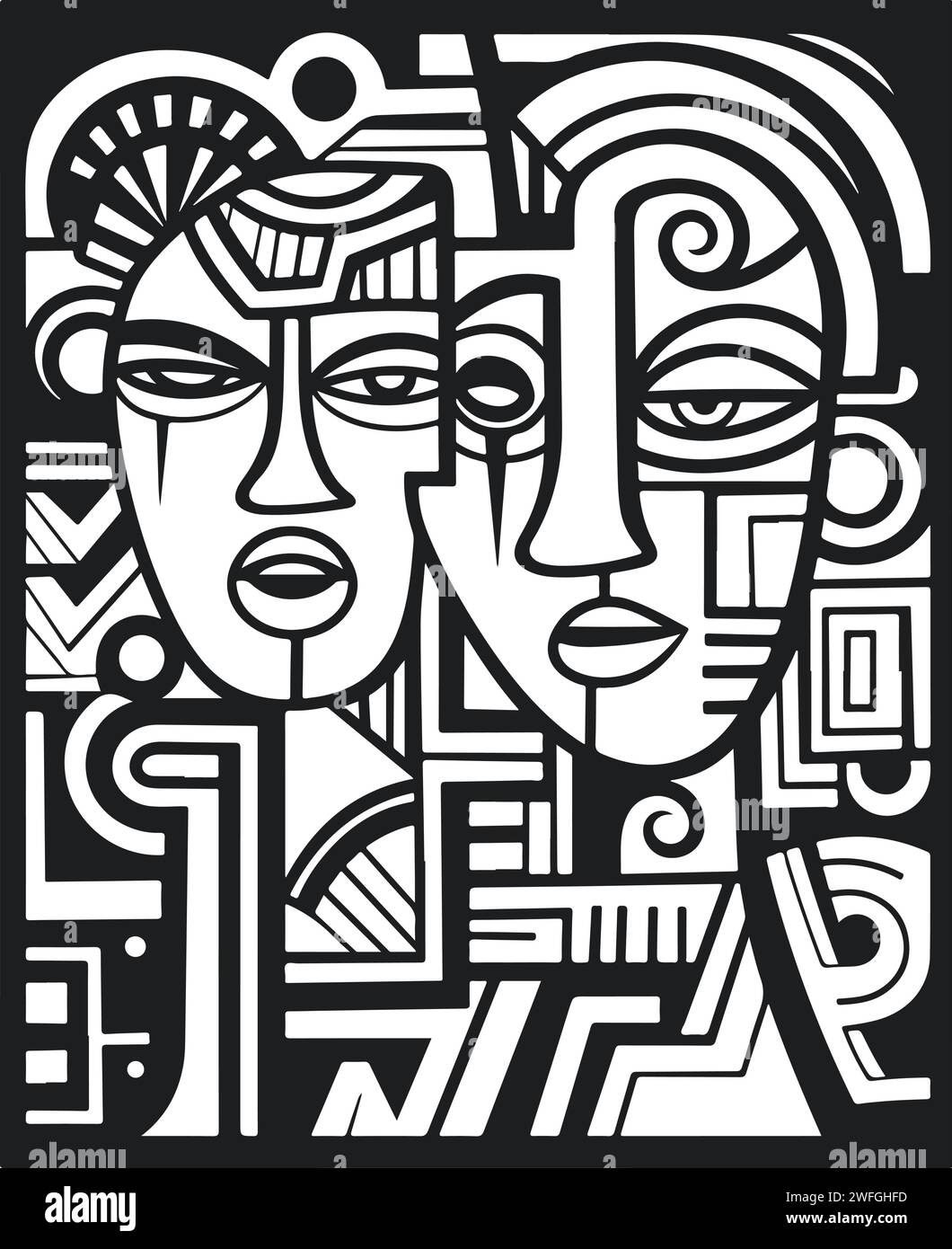 Logo faces Black and White Stock Photos & Images - Alamy