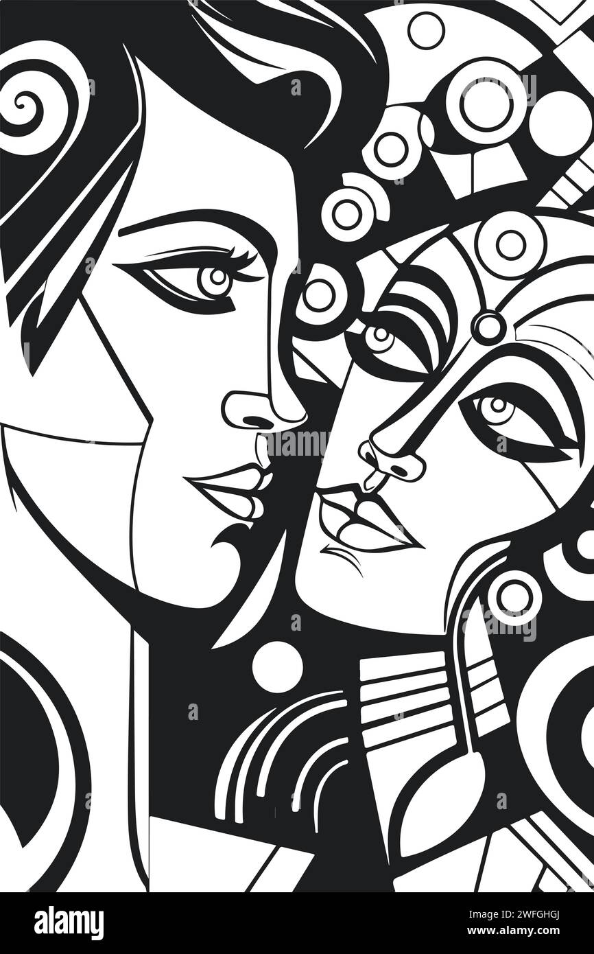 Logo faces Black and White Stock Photos & Images - Alamy