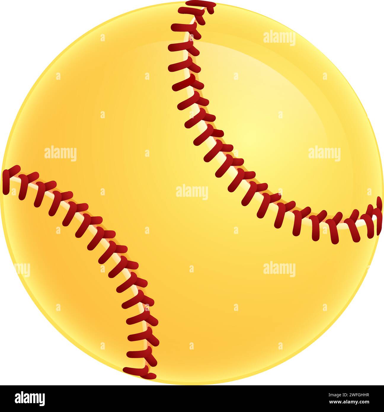 Softball Ball Cartoon Sports Icon Illustration Stock Vector Image & Art ...