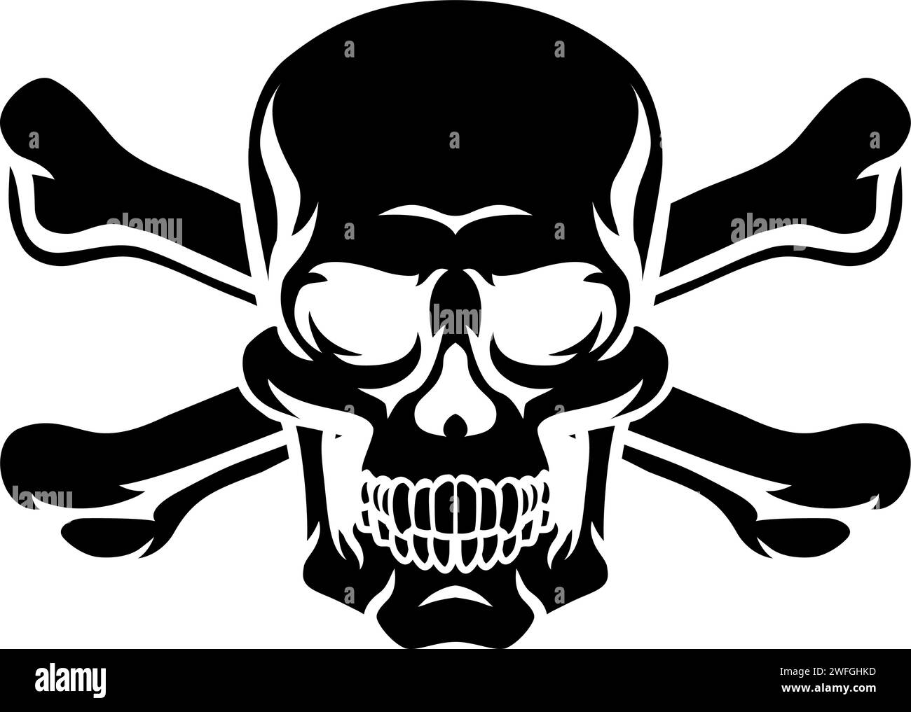 Skull And Crossbones Pirate Grim Reaper Cartoon Stock Vector Image ...