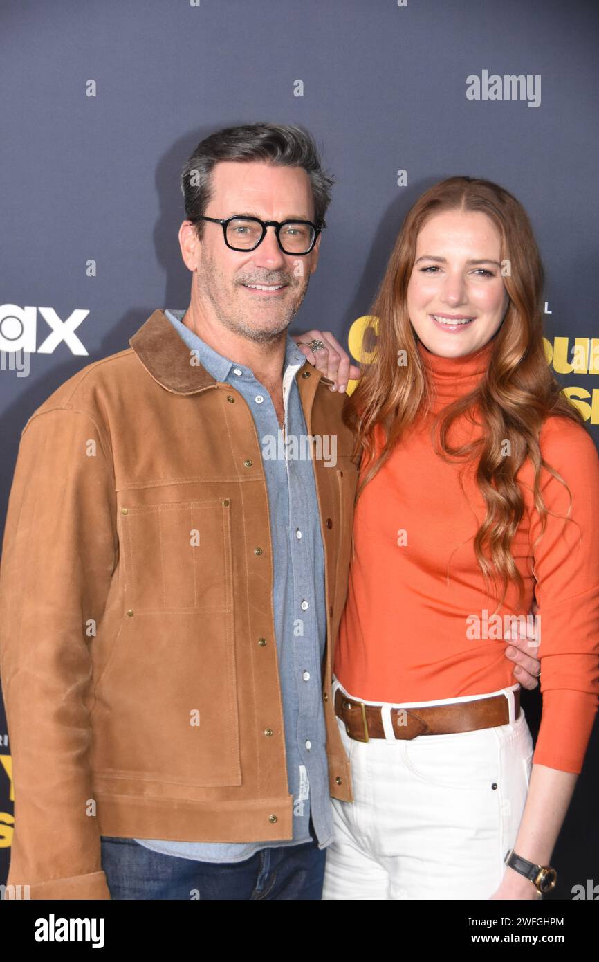 Los Angeles, California, USA 30th January 2024 Actor Jon Hamm and wife ...