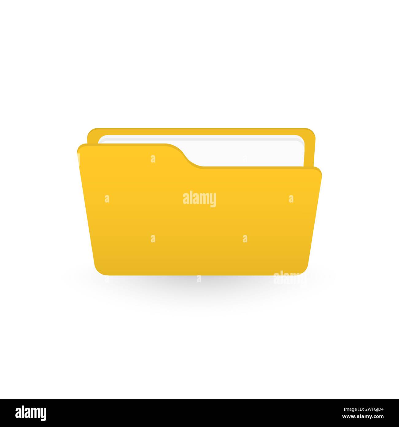 Folder icon. Yellow folder isolated on white background. Vector ...