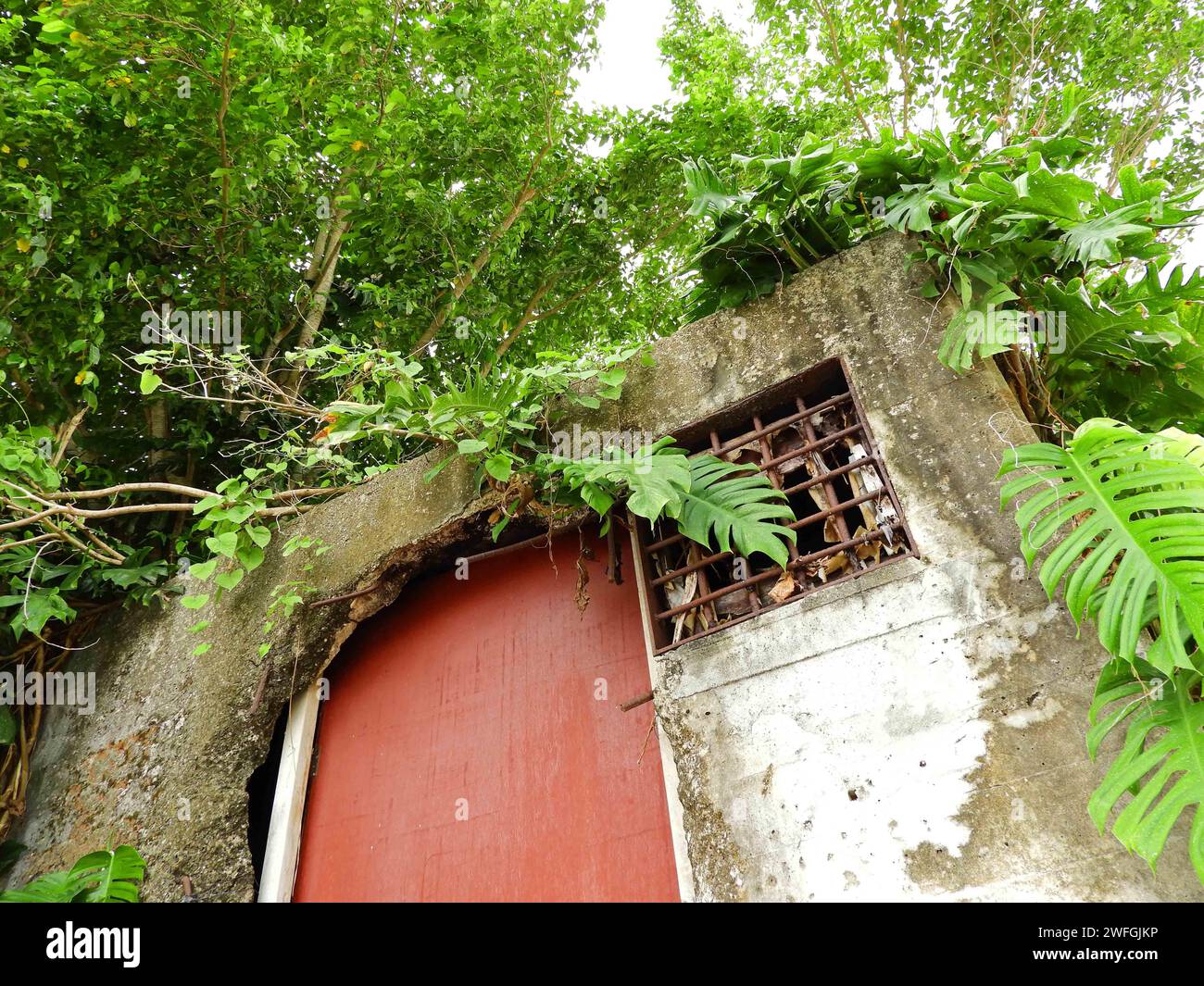 athe ruins of an american jail for captured japanese soldiers in world ...