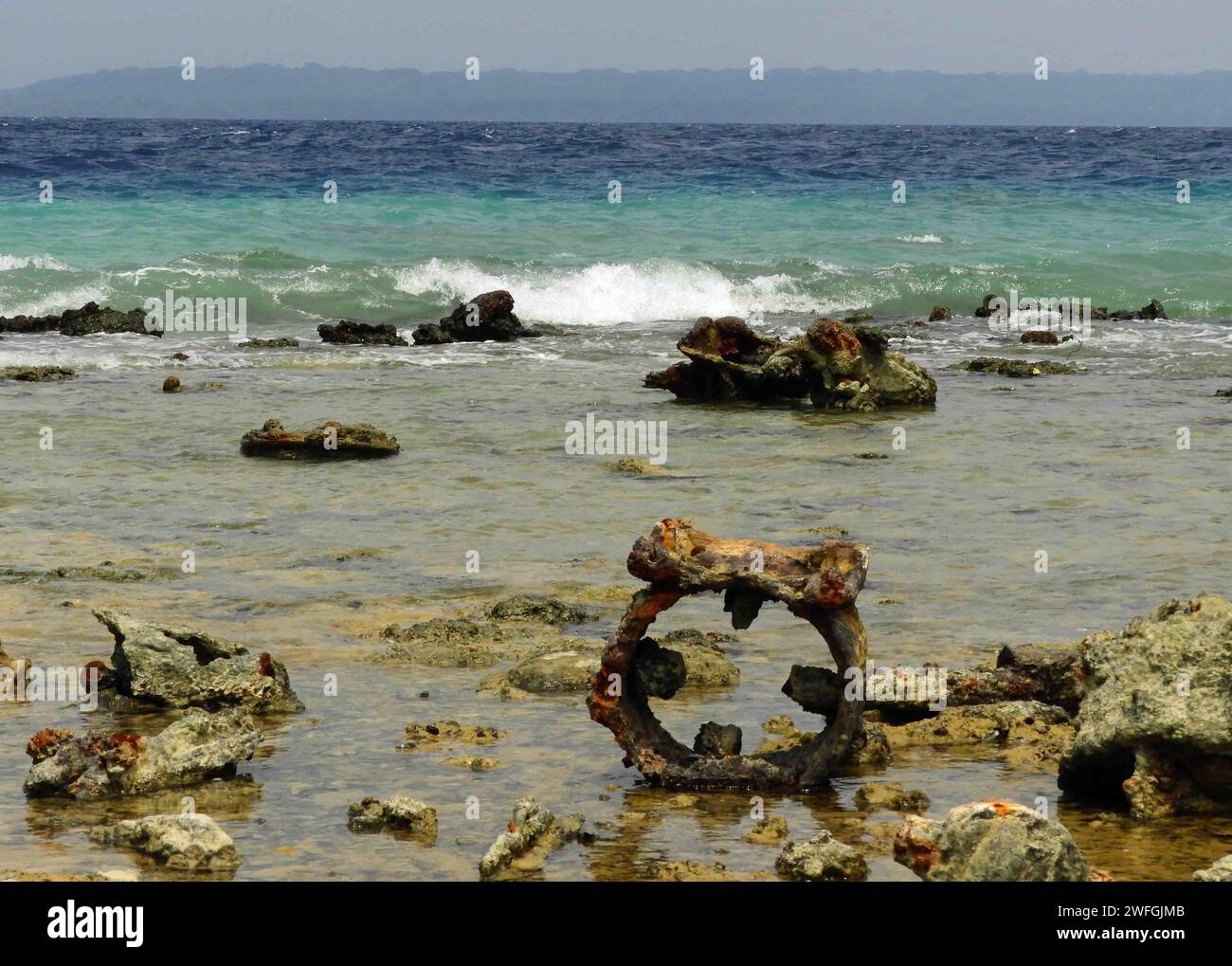 rusted ruins of american military equipment from world war two at ...