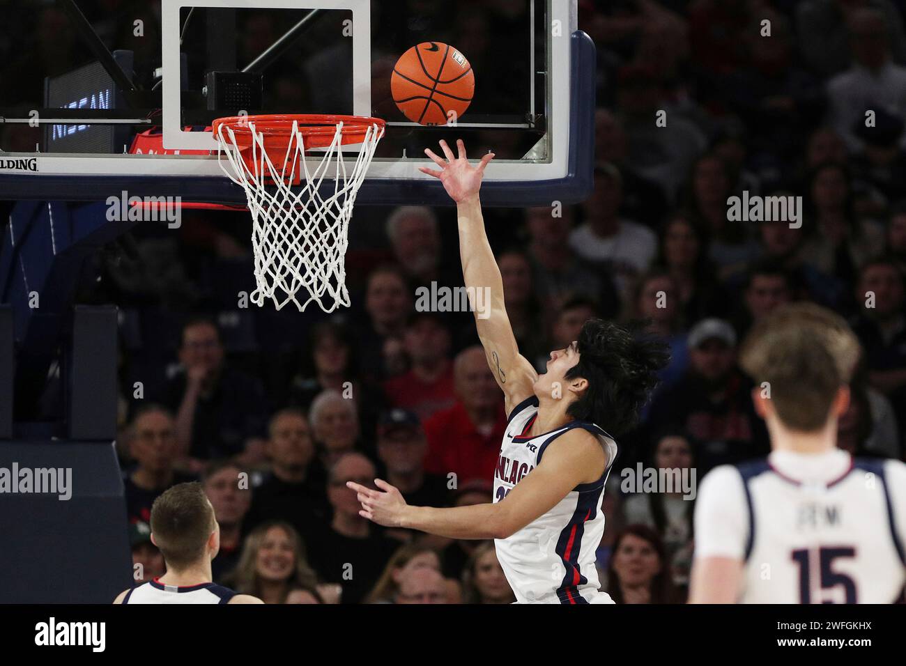 Gonzaga forward Jun Seok Yeo shoots during the second half of an NCAA ...
