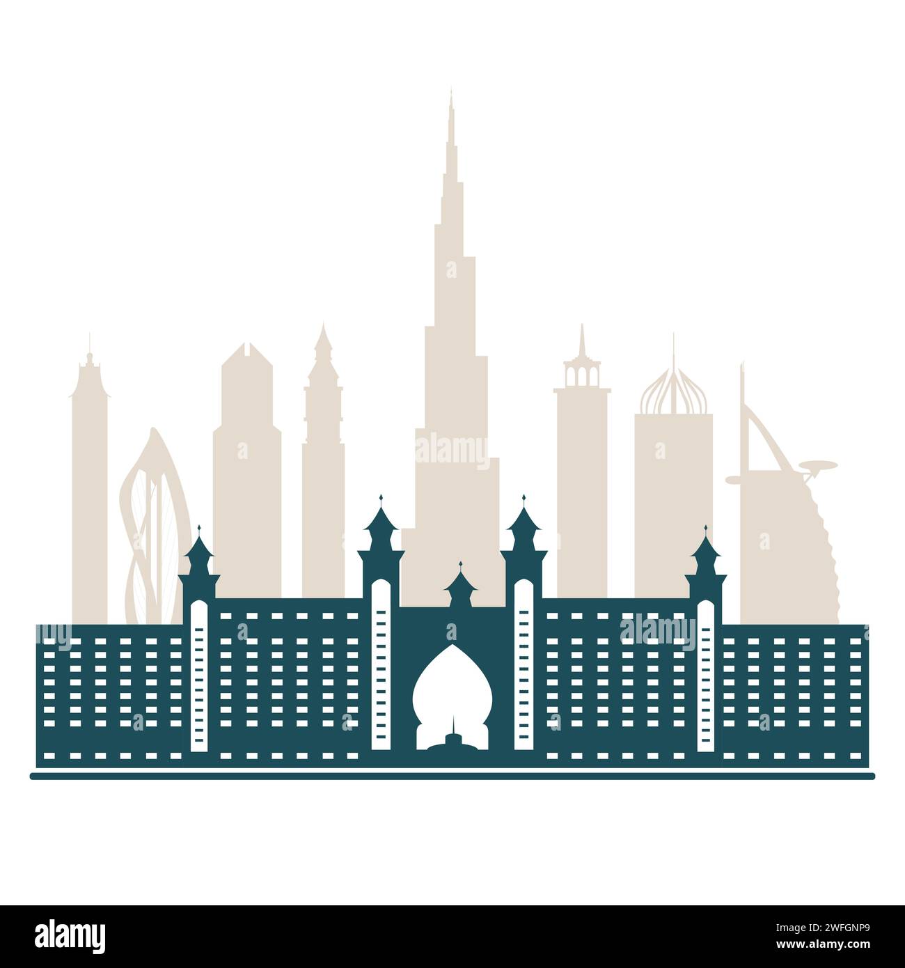 Dubai residential towers Stock Vector Images - Alamy