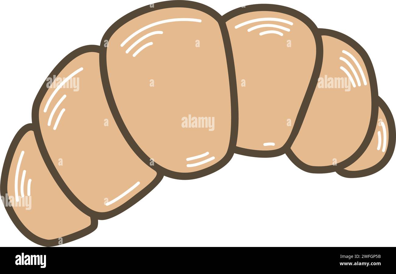 Traditional French pastry croissant doodle sketch style. Simple hand ...