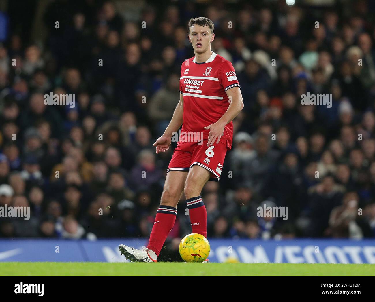 Dael Fry of Middlesbrough. - Chelsea v Middlesbrough, Carabao Cup, Semi ...