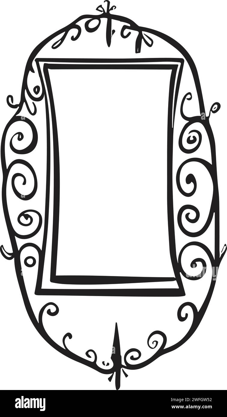 Doodle frame or badge in Doodle or cartoon style isolated on background ...