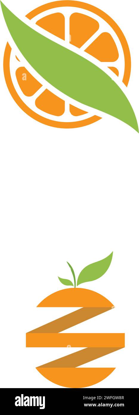 Orange logo design Vector icon illustration design Stock Vector Image ...