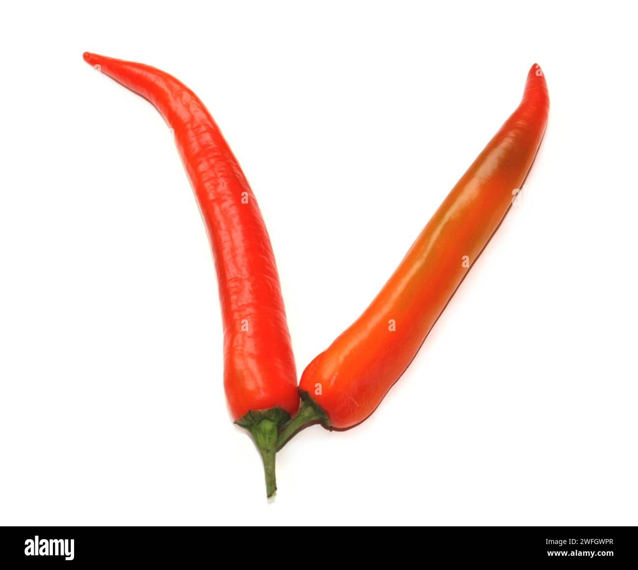 Letter V from red orange chili peppers alphabetic, capital letters made ...