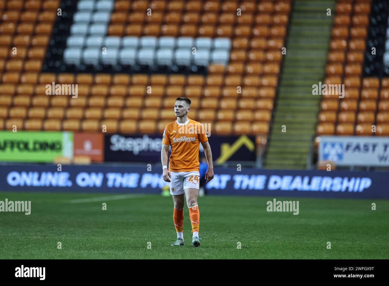 Blackpool, UK. 30th Jan, 2024. Andy Lyons of Blackpool during the ...