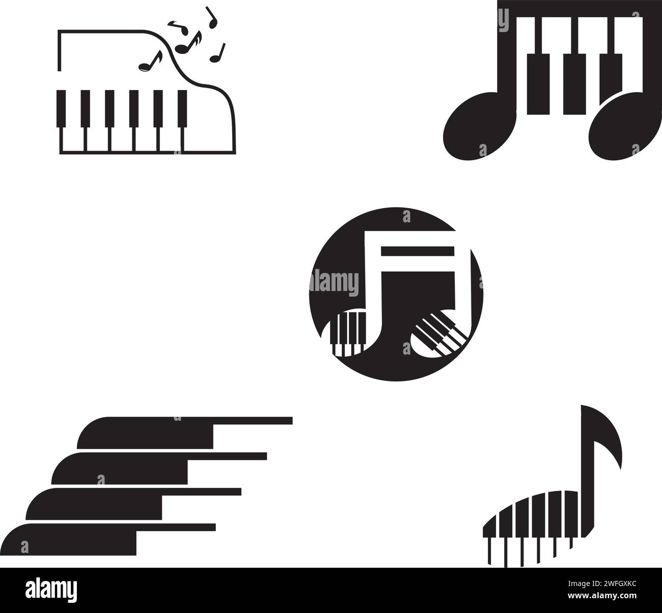 Piano logo art Stock Vector Images - Alamy