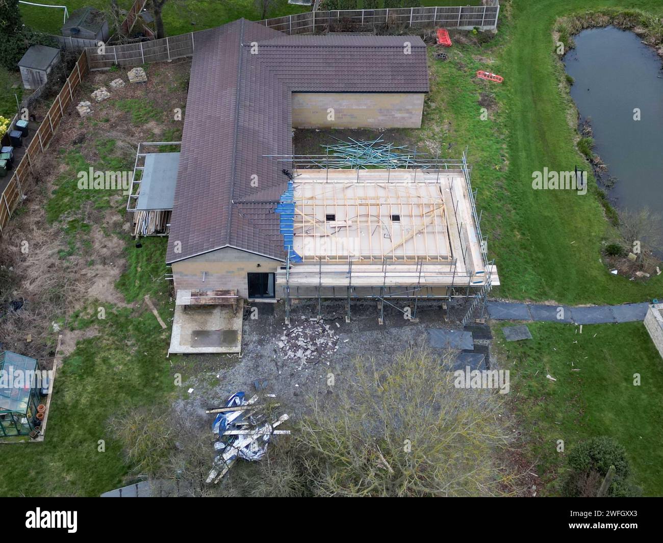 Work continues to demolish an unauthorised spa pool block at the home ...