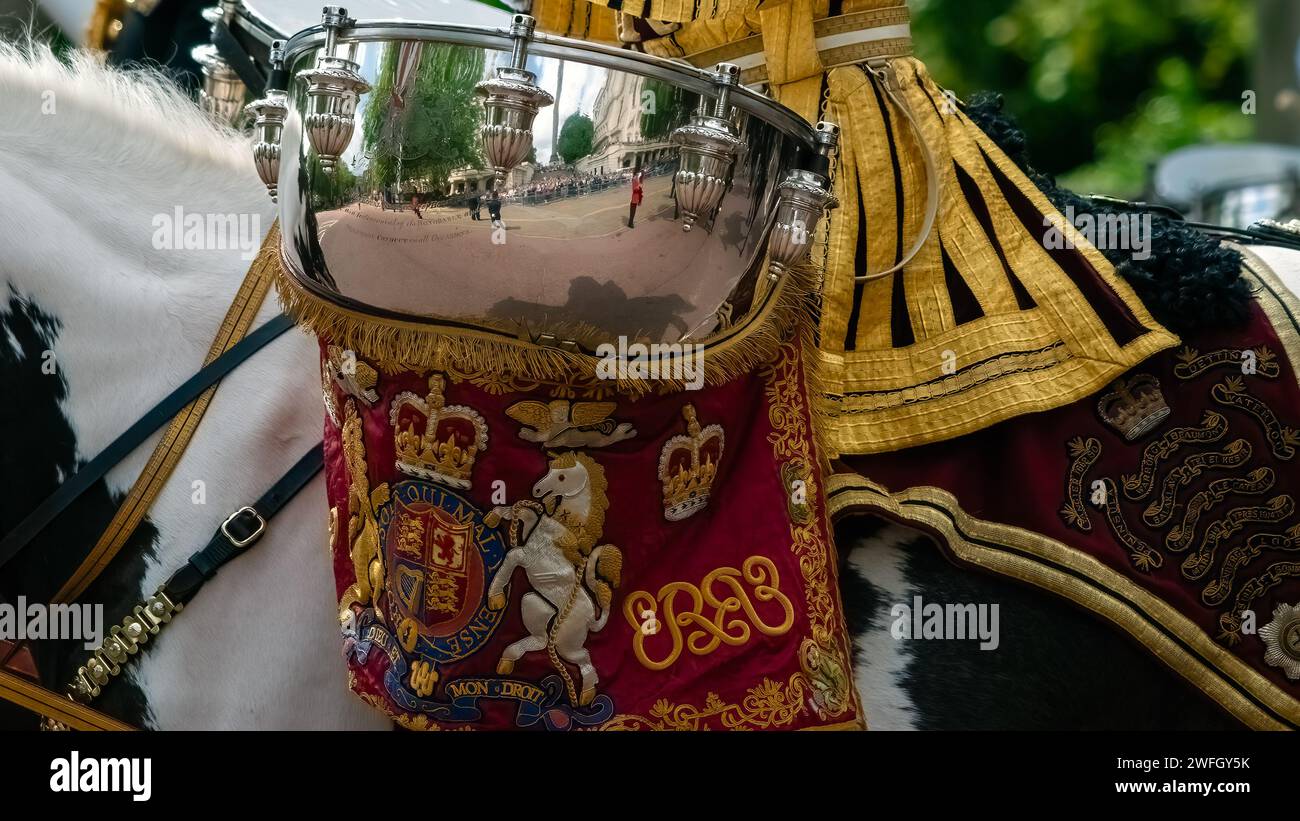 LONDON, UK - JUNE 12, 2010: Kettle Drummer of the Blues and Royals ...