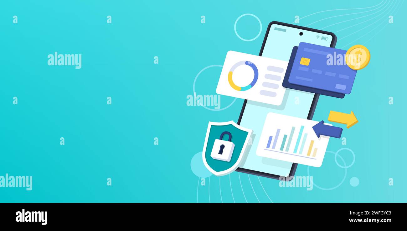 Digital wallet, electronic payments and online banking app on ...