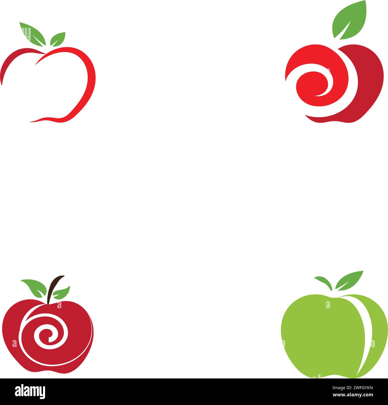 Apple shape cartoon hi-res stock photography and images - Alamy