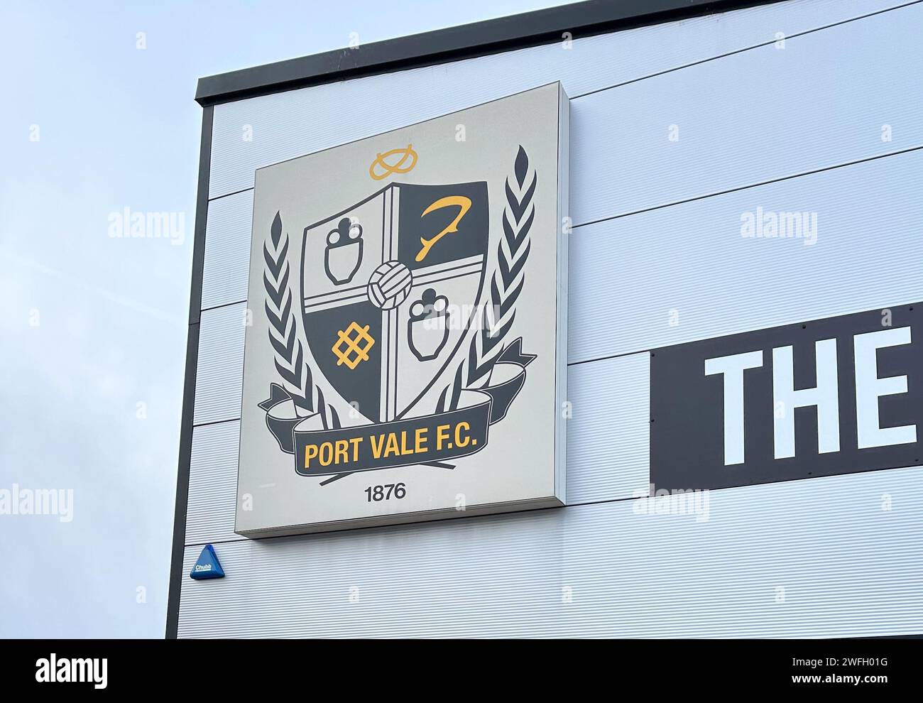 Stoke On Trent, UK. 27th Jan, 2024. The Port Vale crest (logo). Port ...
