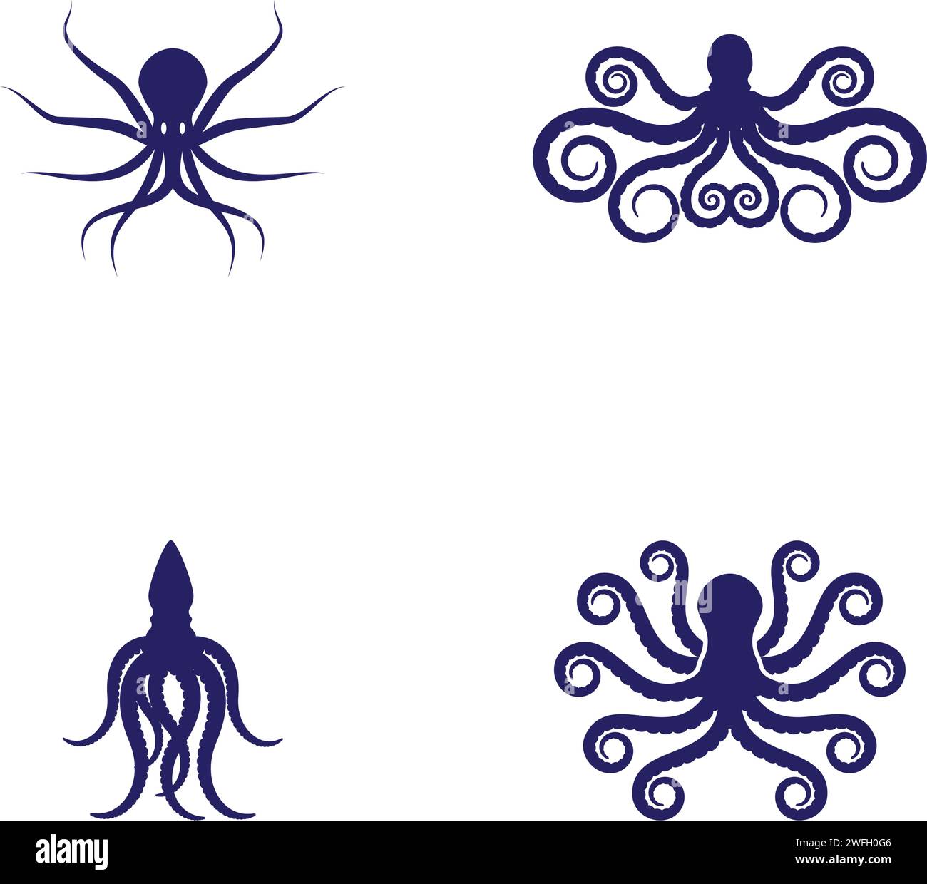 octopus icon Vector Illustration design template Stock Vector Image ...