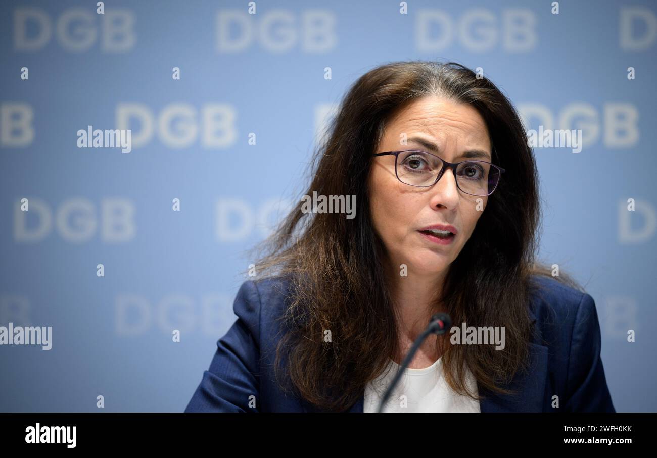 Berlin, Germany. 31st Jan, 2024. Yasmin Fahimi, Chairwoman of the ...