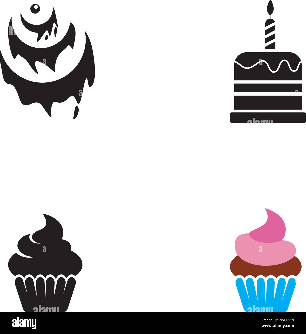 Cake sign icon vector illustration design template Stock Vector Image ...