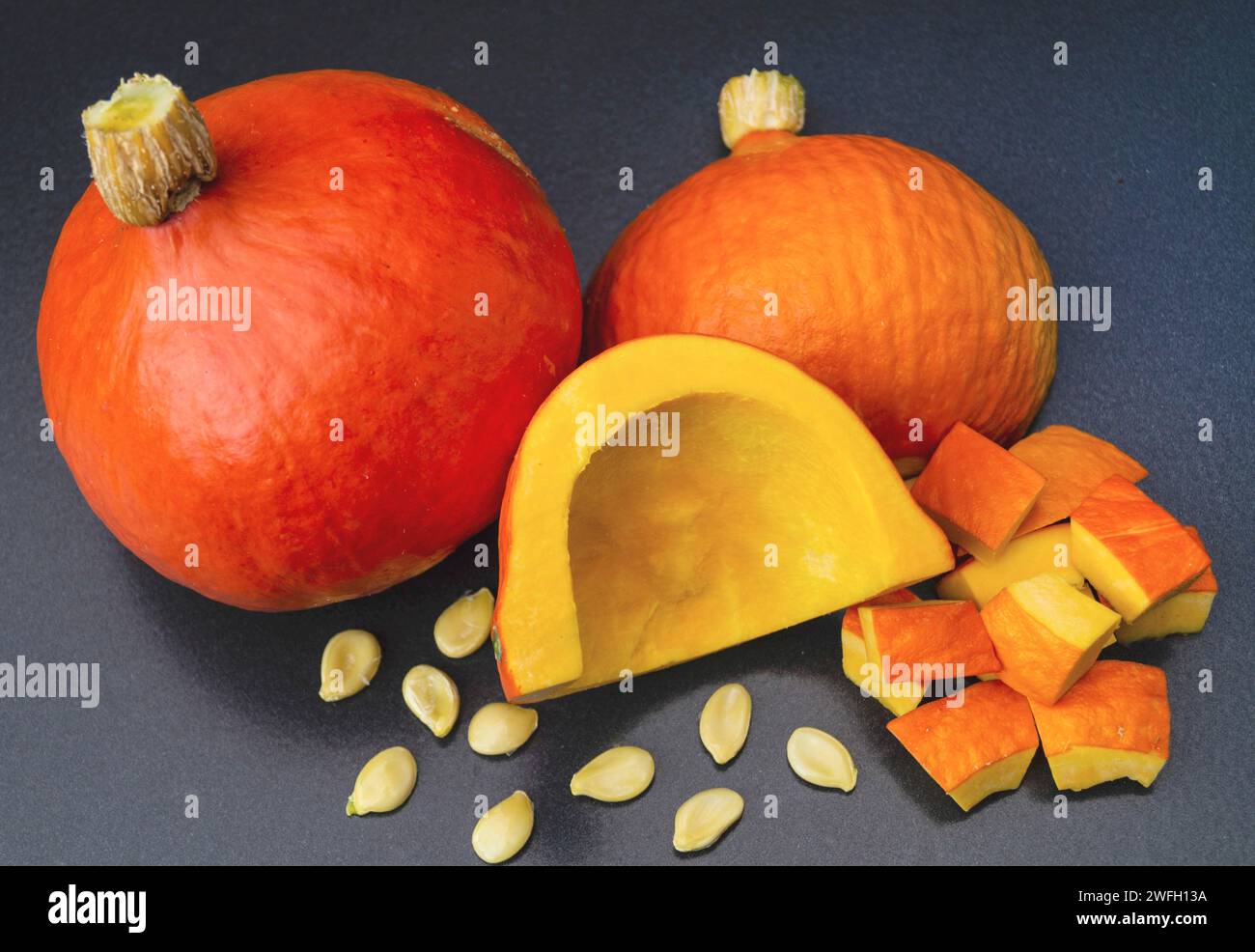 Red kuri squash, Hokkaido squash, Hokkaido, Red kuri squash (Cucurbita ...