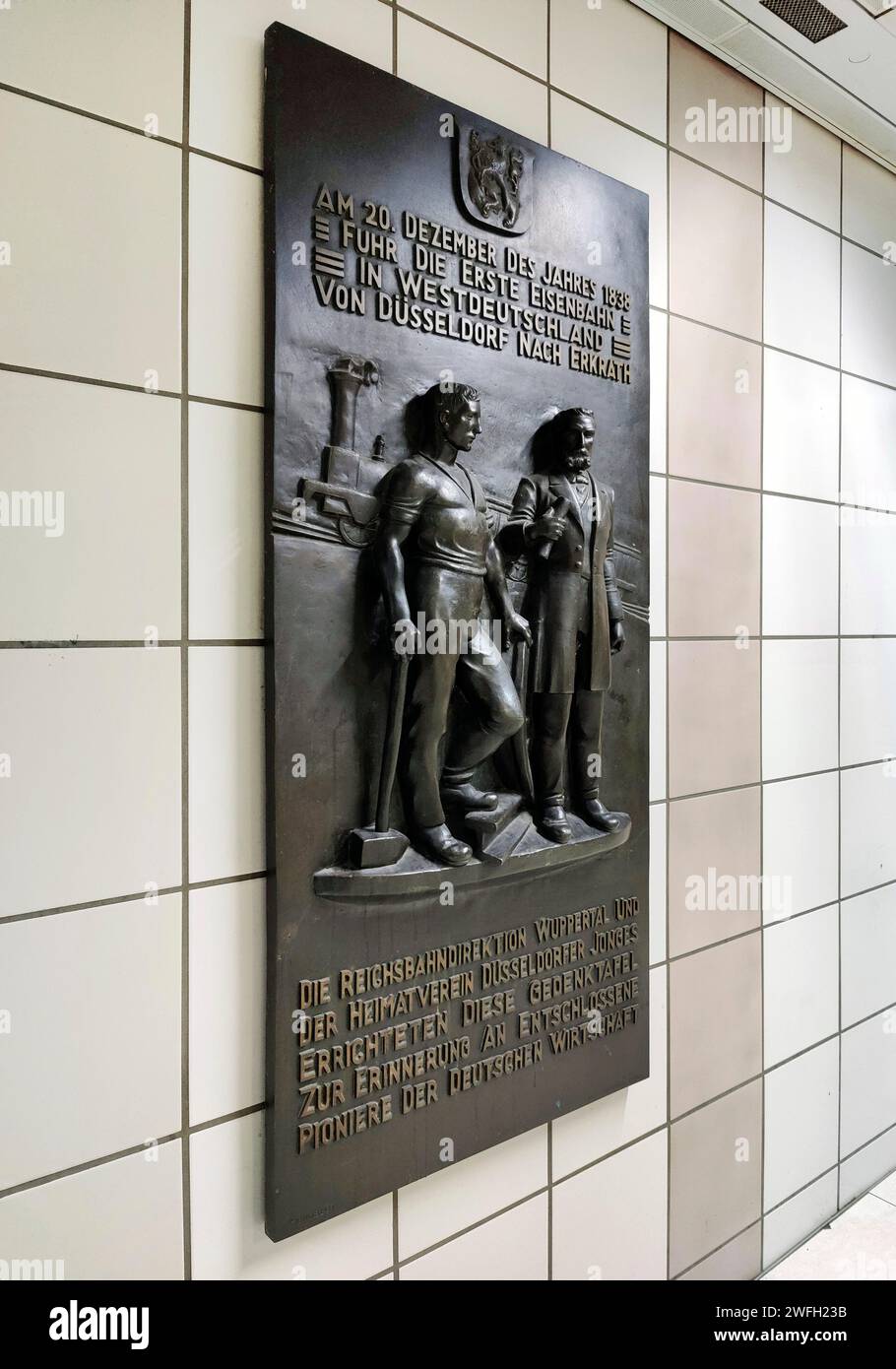 Reminder of the first railroad that ran from Duesseldorf to Erkrath ...