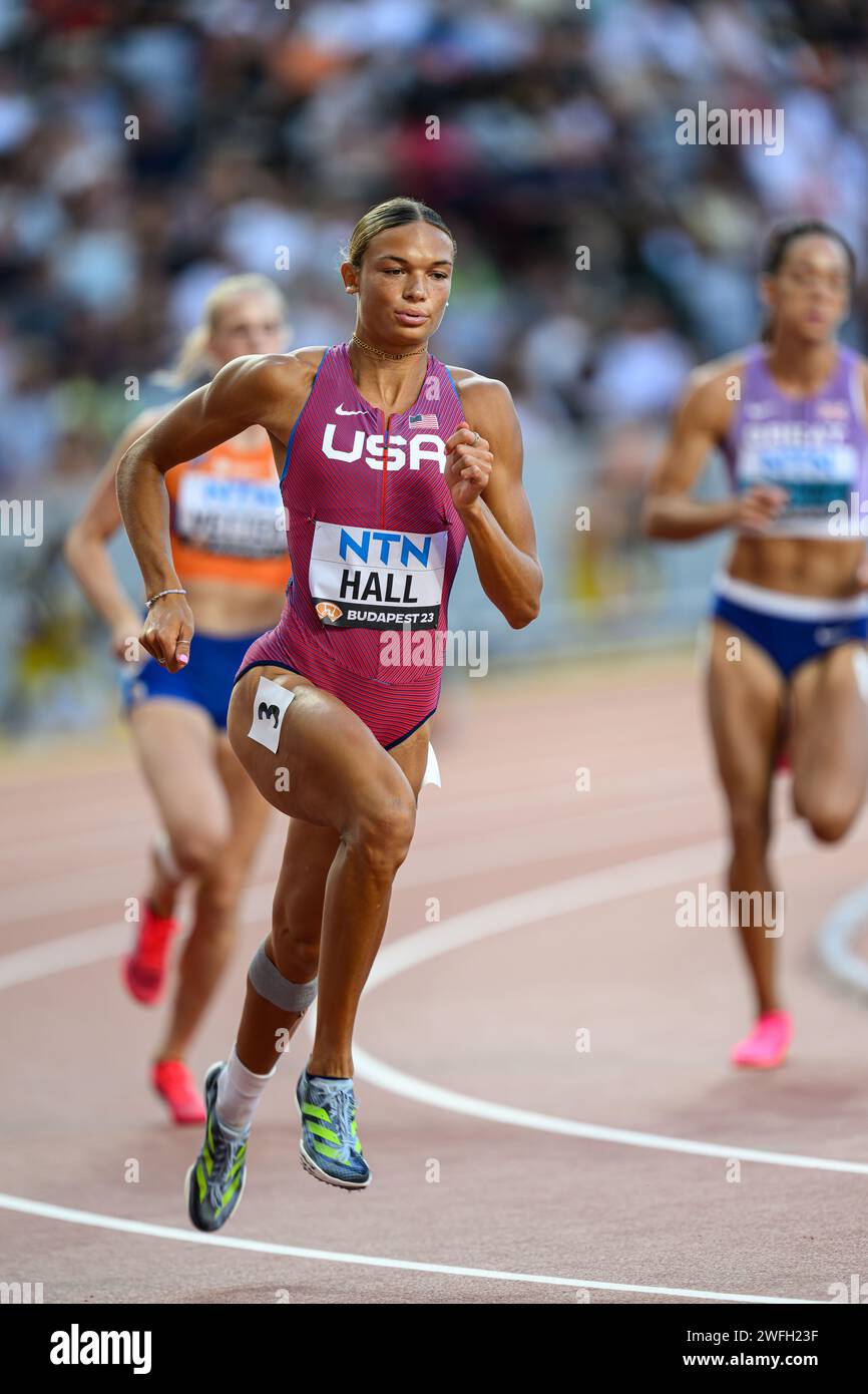 Anna HALL participating in the heptathlon at the World Athletics ...