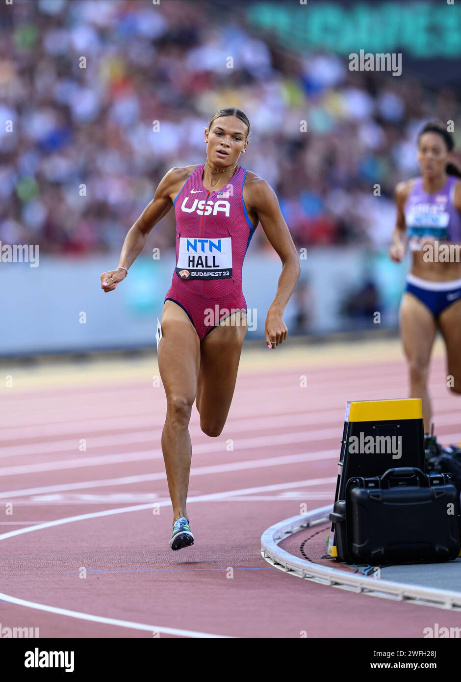 Anna HALL participating in the heptathlon at the World Athletics ...