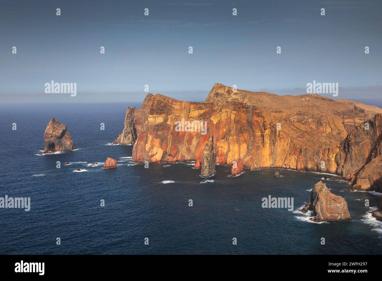 view of Ponta do Castelo, the eastern tip of Madeira, from the Mirador ...