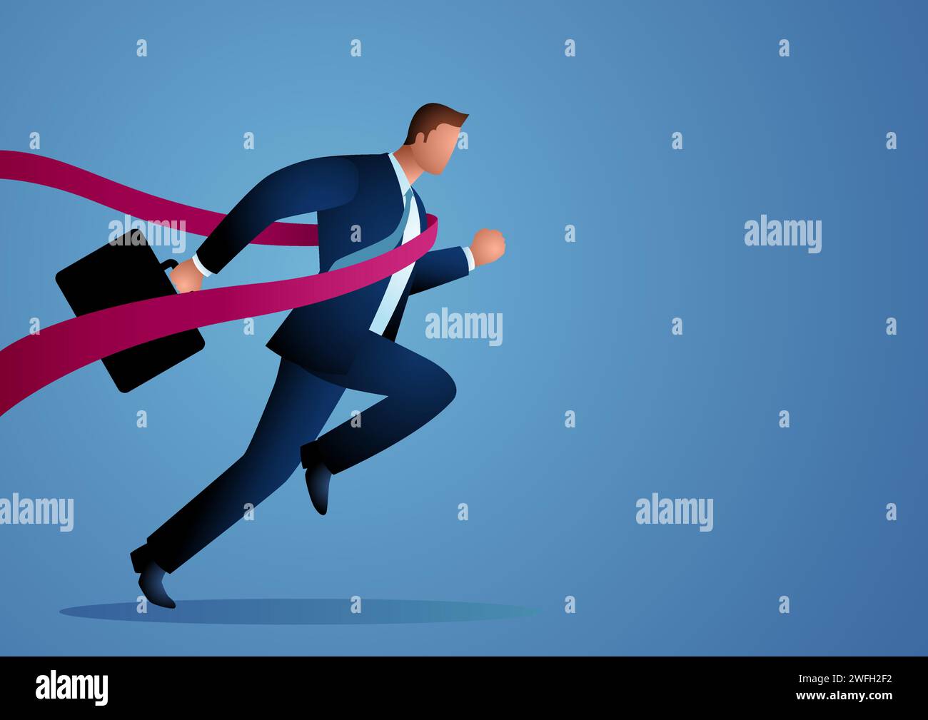 Vector illustration of businessman crossing finish line Stock Vector ...
