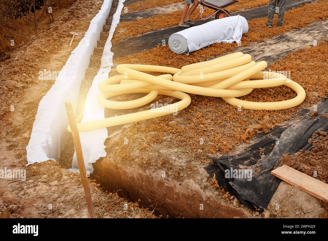 Installing underground conduit hi-res stock photography and images - Alamy