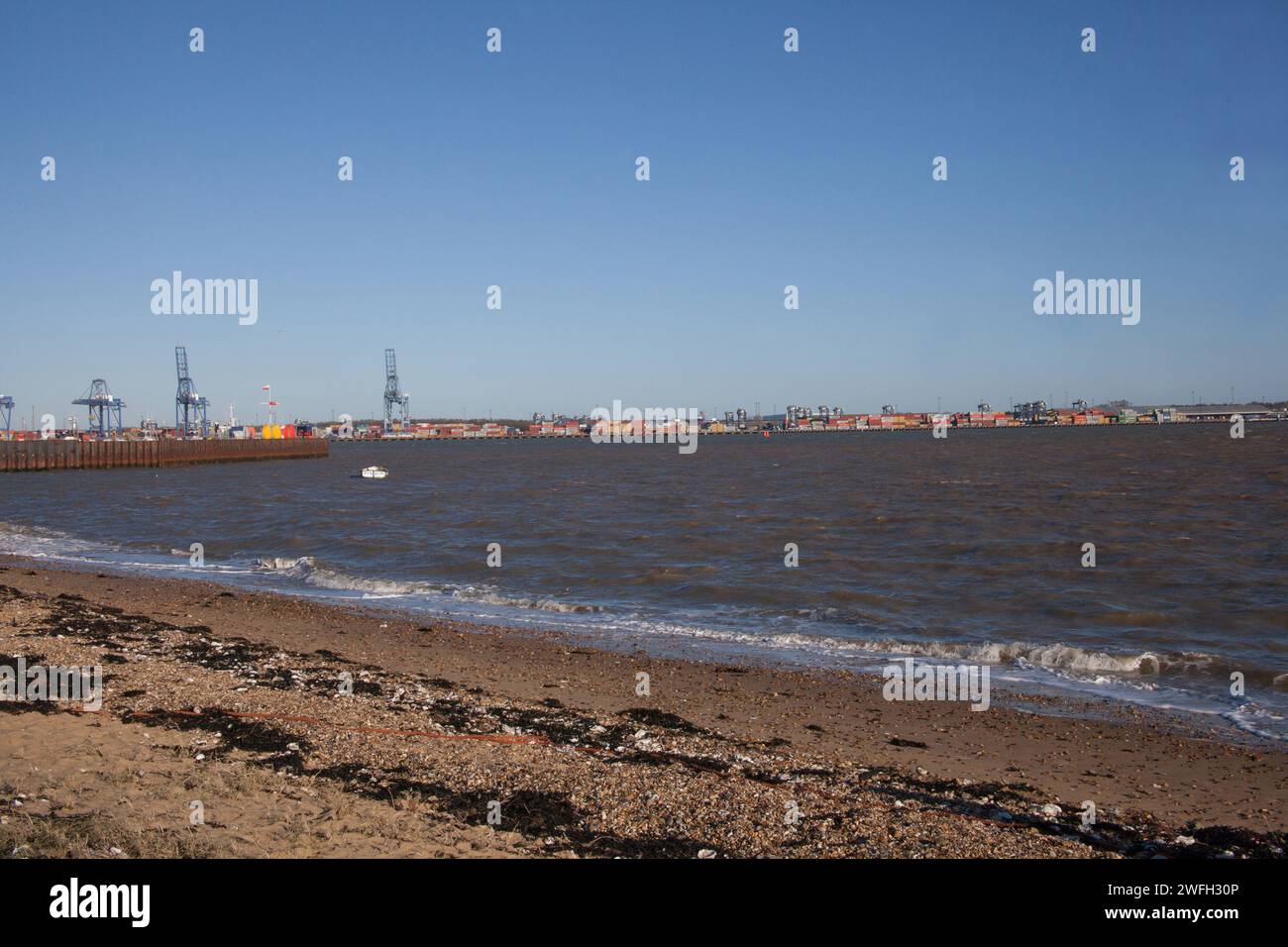 Views from Harwich beach in Essex in the United Kingdom Stock Photo - Alamy