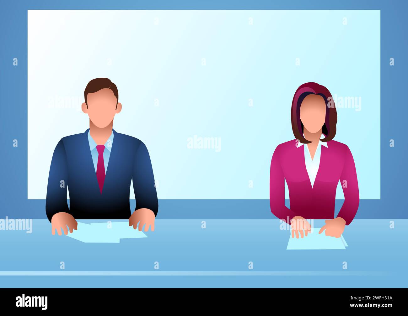 Vector illustration of television news anchor Stock Vector Image & Art ...