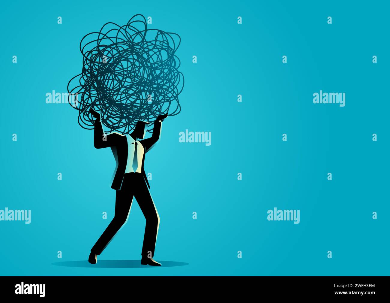 Business concept vector illustration of a businessman carrying a ...