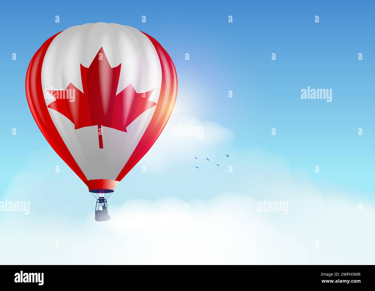 Vector illustration of hot air balloon with Canada insignia Stock ...