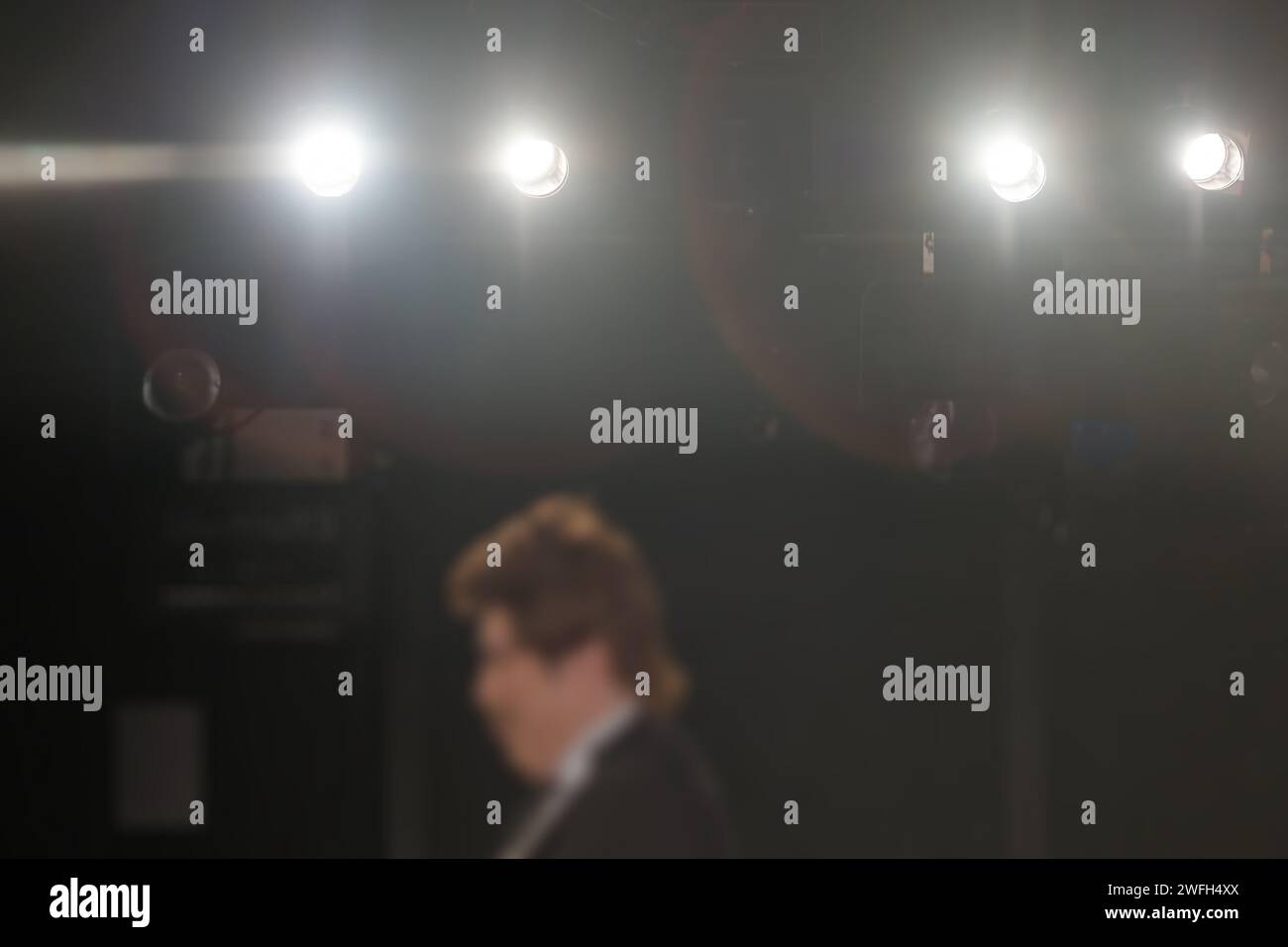 theater actor in front of spotlights Stock Photo - Alamy