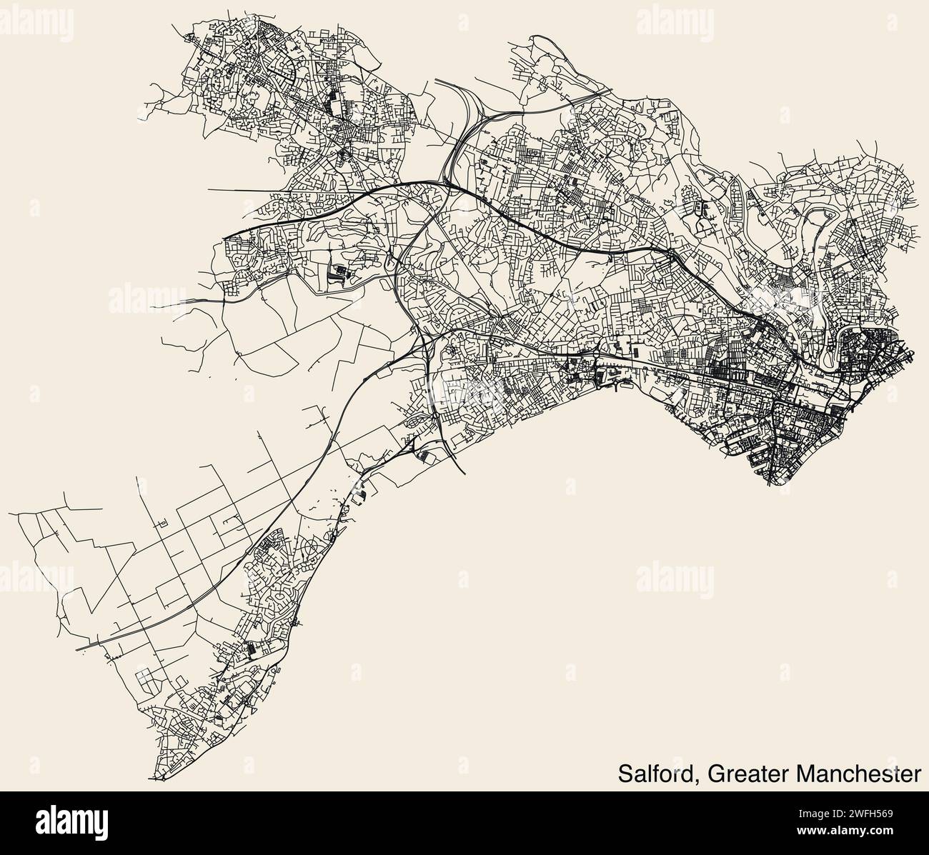 Map of salford Stock Vector Images - Alamy
