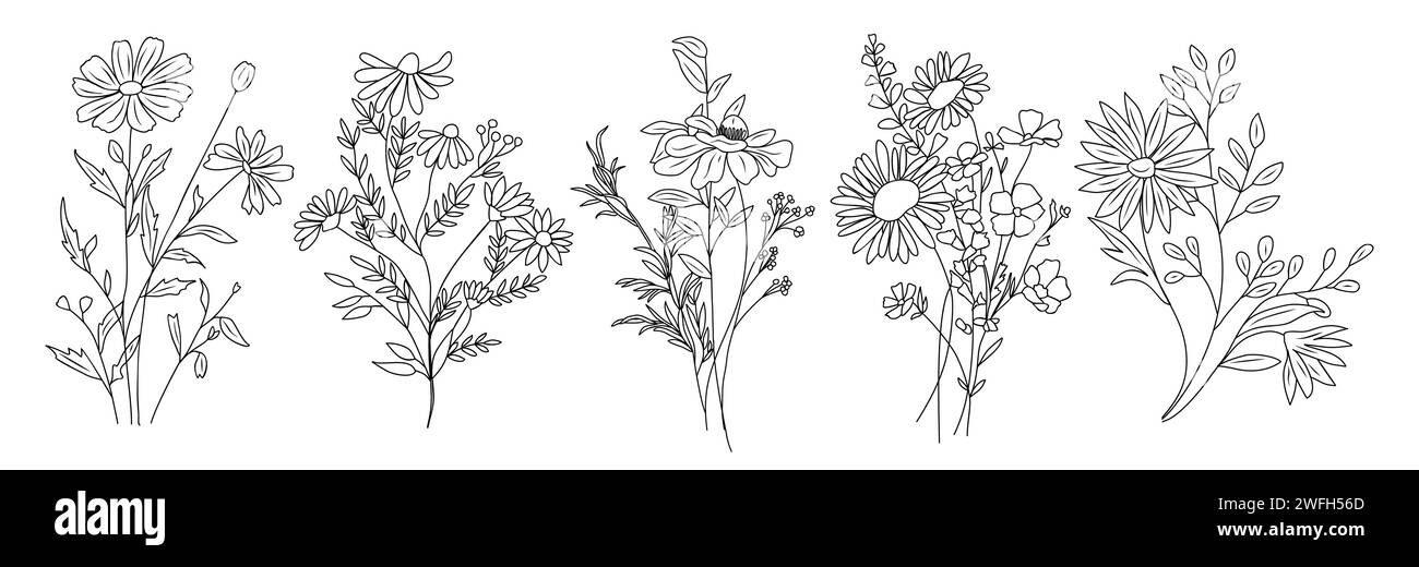 Flower ink art Cut Out Stock Images & Pictures - Alamy