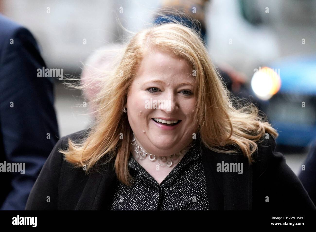 Alliance Party leader Naomi Long arriving at the Grand Central Hotel ...
