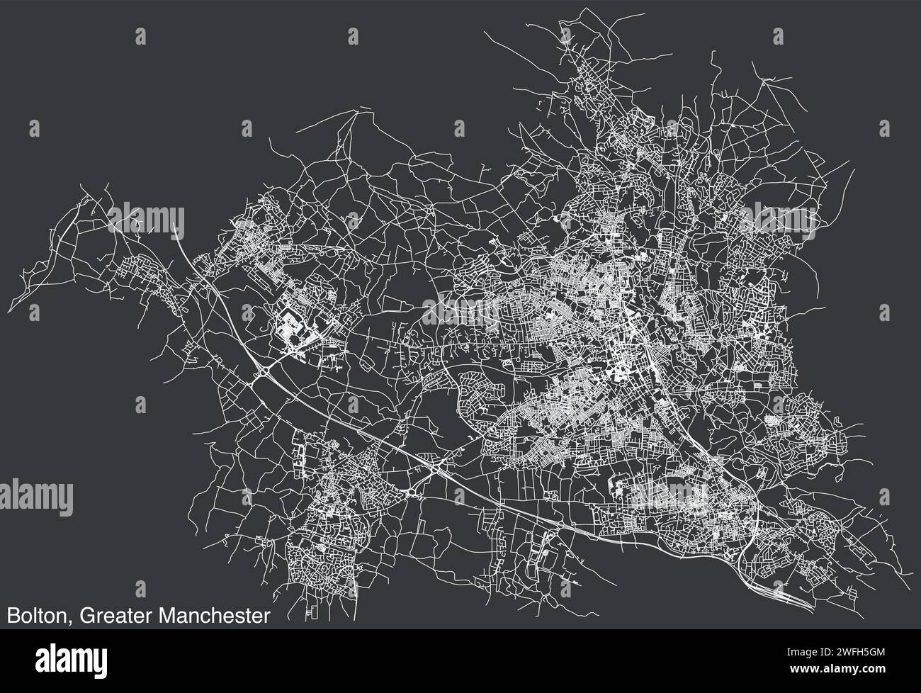 Greater manchester map Stock Vector Images - Alamy