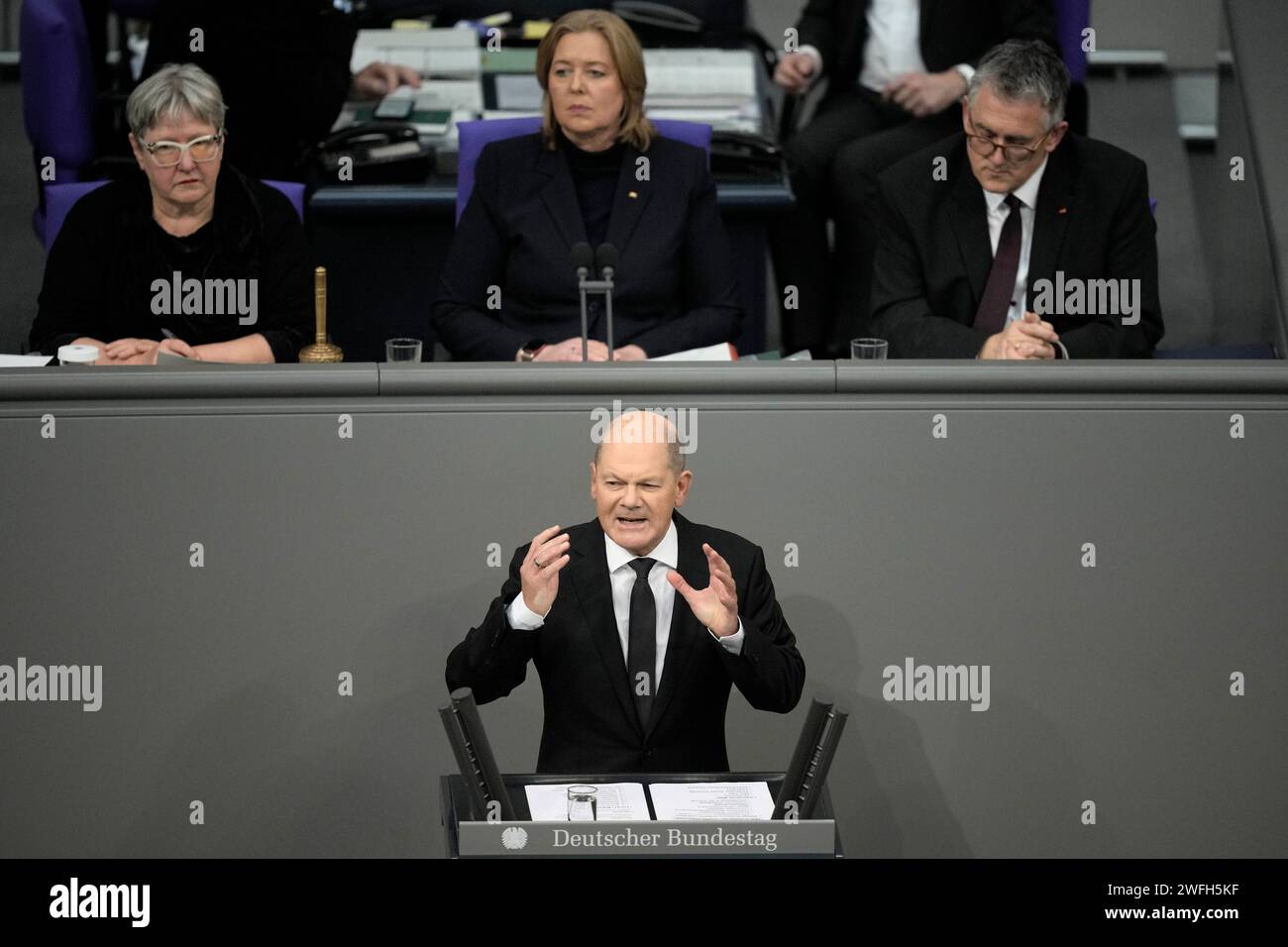 German Chancellor Olaf Scholz speaks during a general debate on the ...