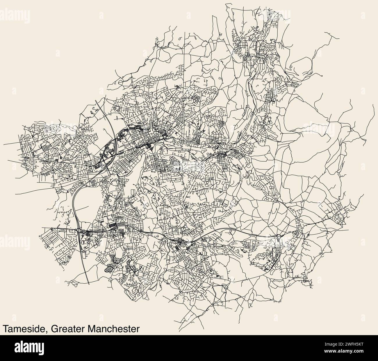 Greater manchester map Stock Vector Images - Alamy