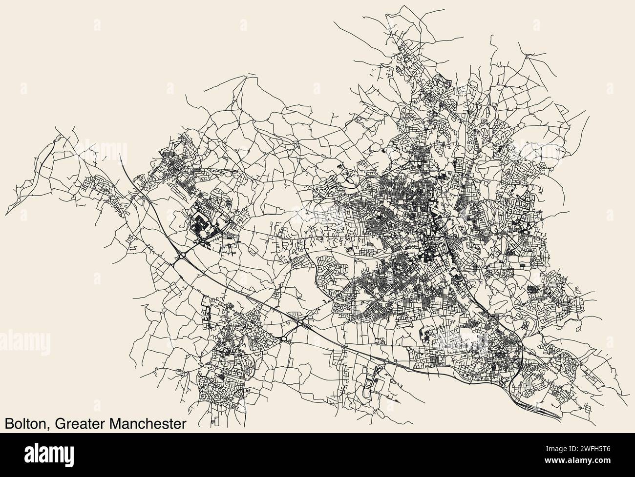 Greater manchester map Stock Vector Images - Alamy