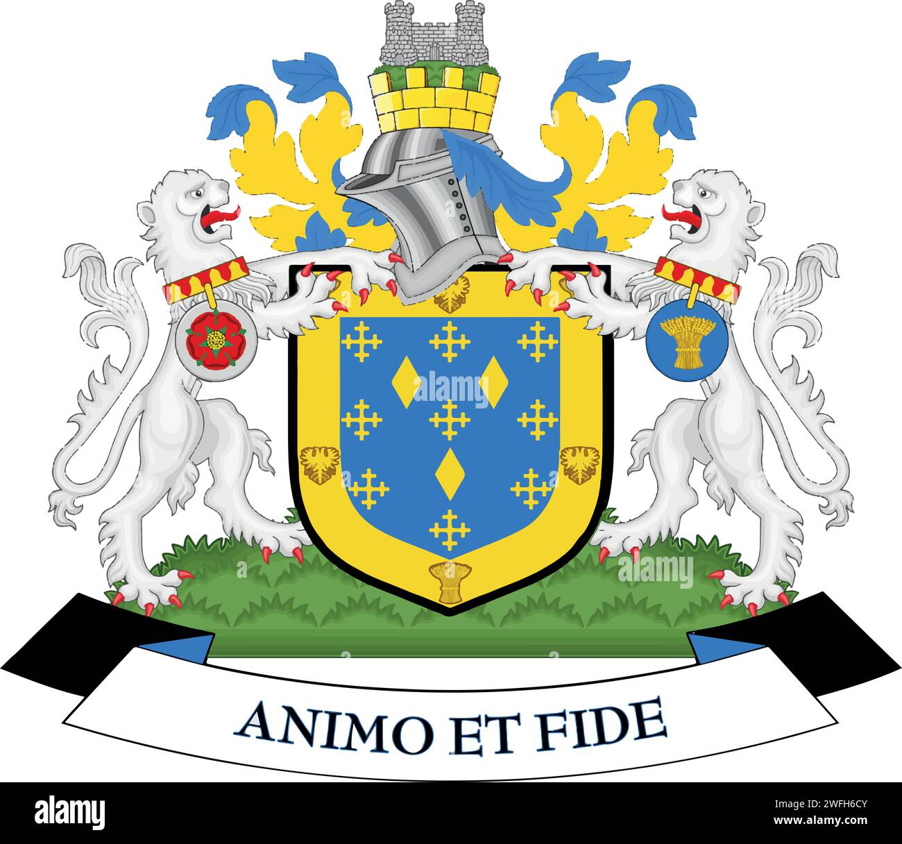 Coat of arms of the METROPOLITAN BOROUGH OF STOCKPORT, GREATER ...