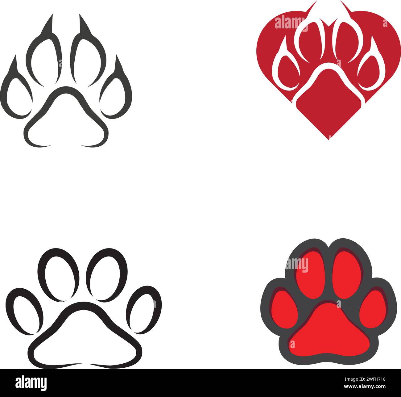 Paw Logo design vector illustration design template Stock Vector Image ...