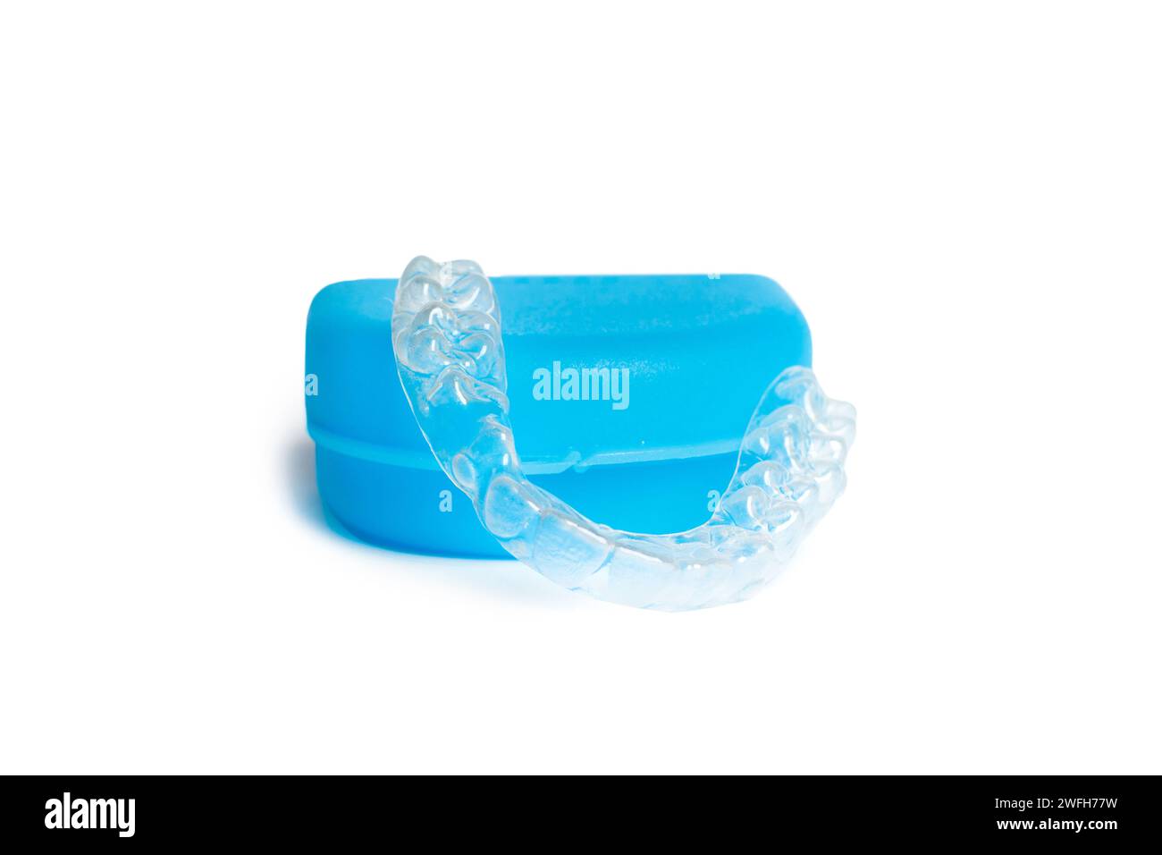 Invisalign braces on white background, dental healthcare and ...