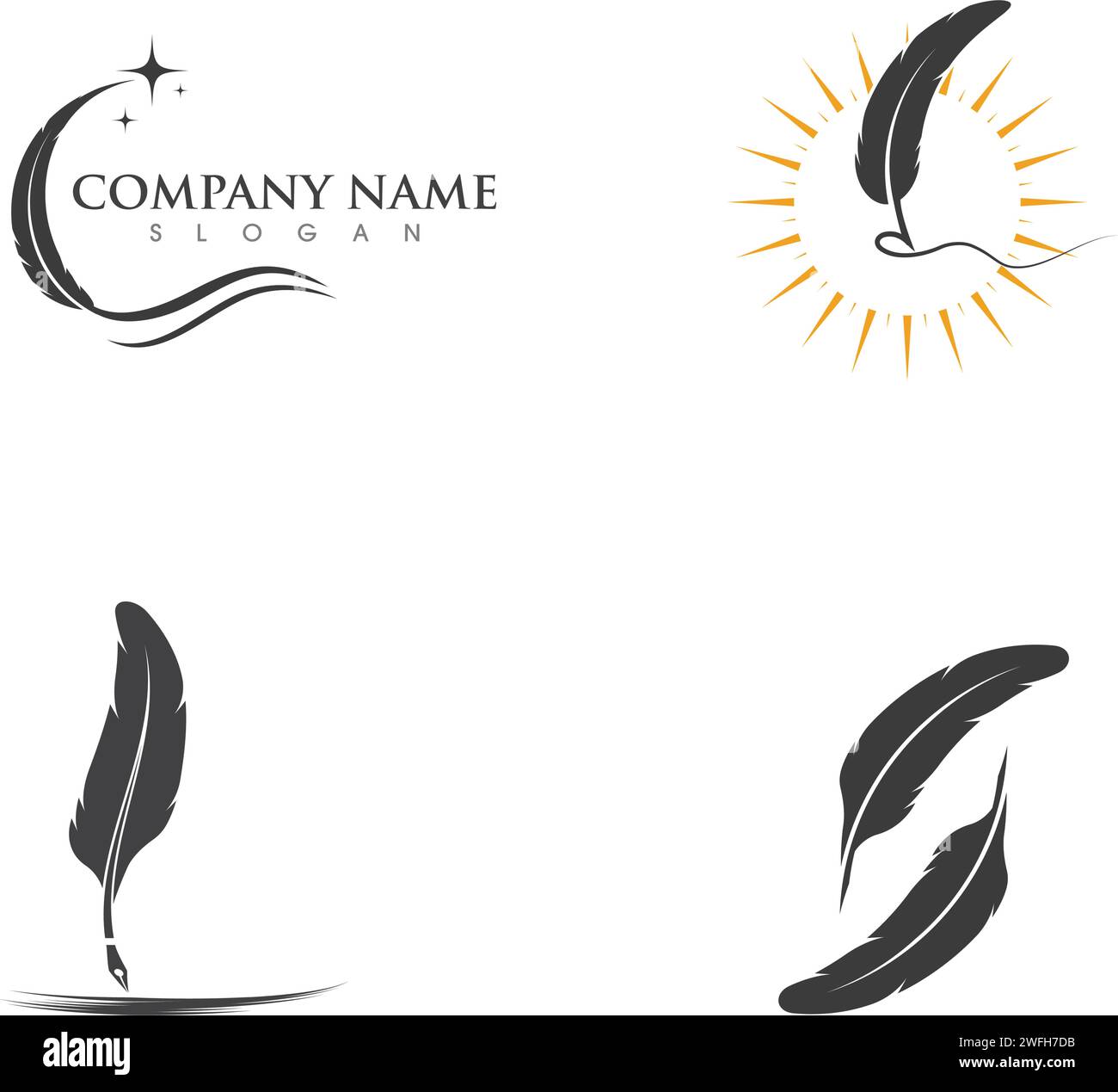 Feather pen icon template Vector illustration Stock Vector Image & Art ...
